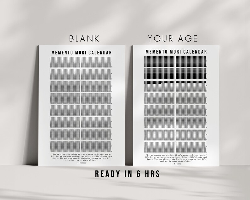 Memento Mori Personalized Life Calendar Weeks Physical Poster, Stoic ...
