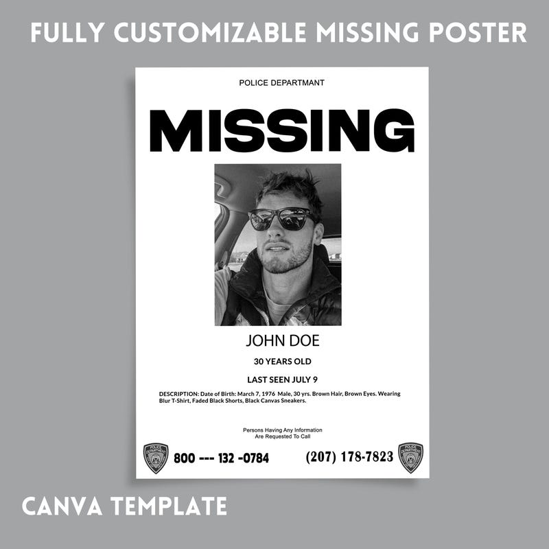Funny Missing Person Poster - Etsy