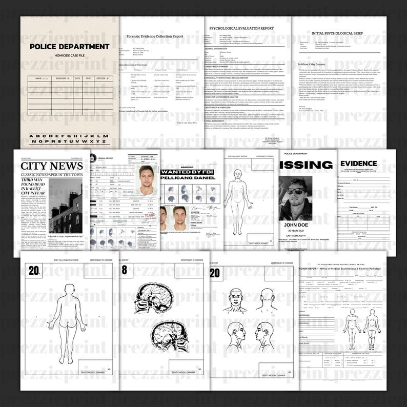 True Crime Case File – Custom Serial Killer Kit – Canva – Vintage ...