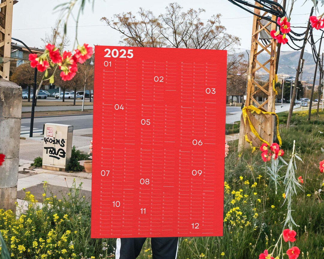 2025 Minimal Wall Calendar and Planner - Modern Yearly Calendar for Art ...