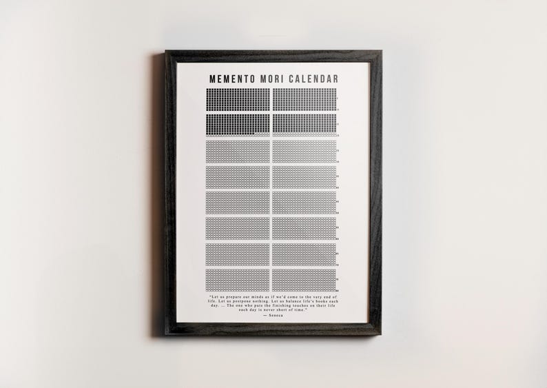Memento Mori Personalized Life Calendar Weeks Physical Poster, Stoic ...