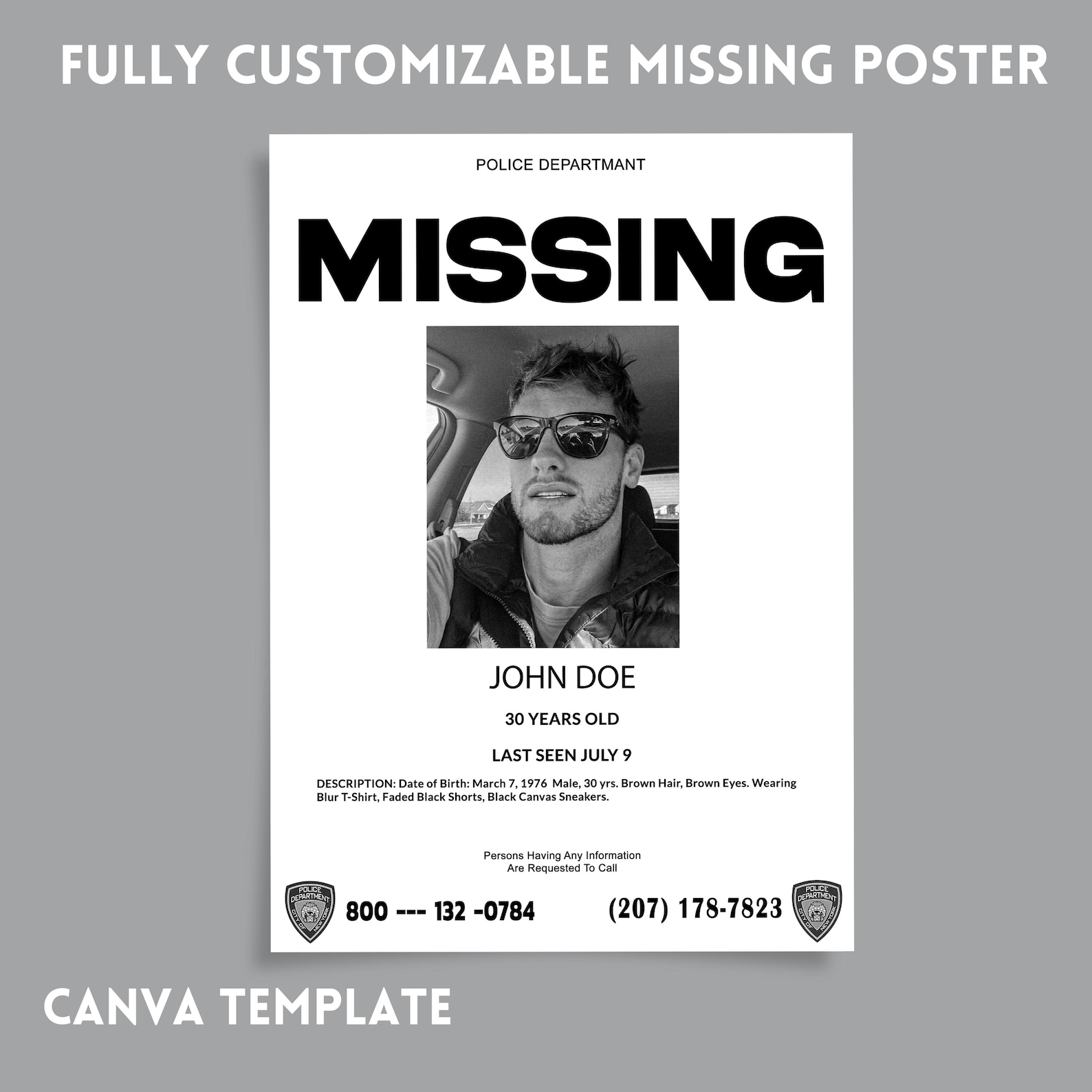 Printable Criminal Record Template: DIY Personalized CSI File (canva ...