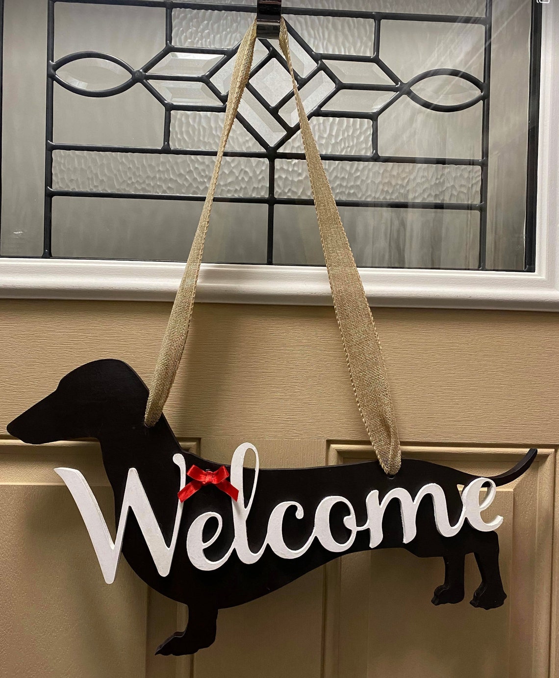 Dog Welcome Wood Carved Door Sign | Etsy