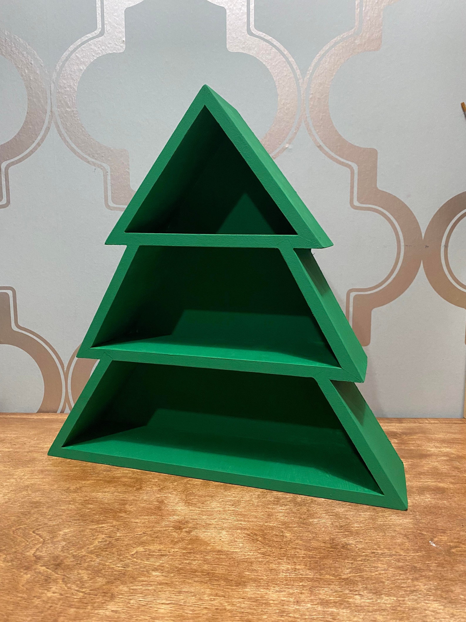 Wooden Christmas Tree Shelf Decoration for Wall Mantle Shelf - Etsy