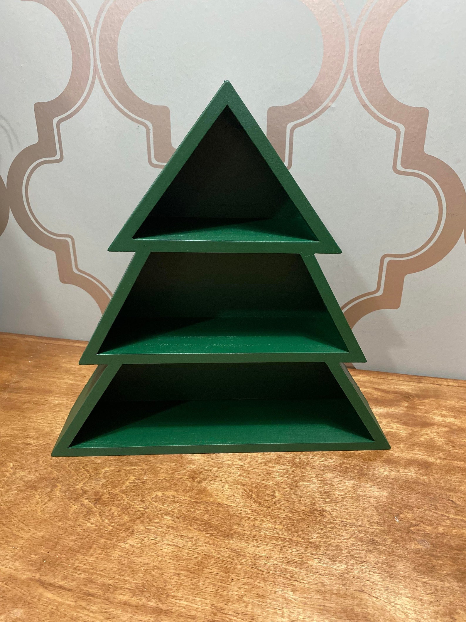 Wooden Christmas Tree Shelf Decoration for Wall Mantle Shelf - Etsy