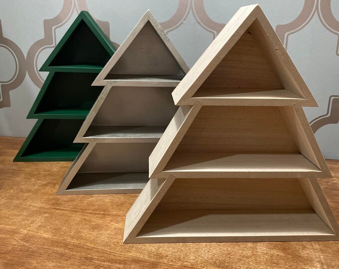 Wooden Christmas Tree Shelf Decoration for Wall Mantle Shelf - Etsy