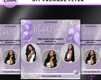 DIY, Makeup Flyer, Models Needed Flyer, Lashes Flyer, Makeup Artist ...