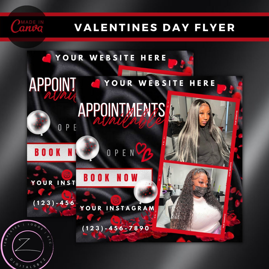Editable Appointments Flyer, VALNETINES DAY Appointments Available ...