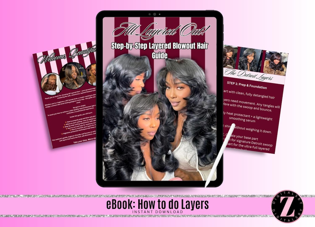 Layered Blowout Hair Guide | DIY Detroit Layers Tutorial (ebook) - Etsy