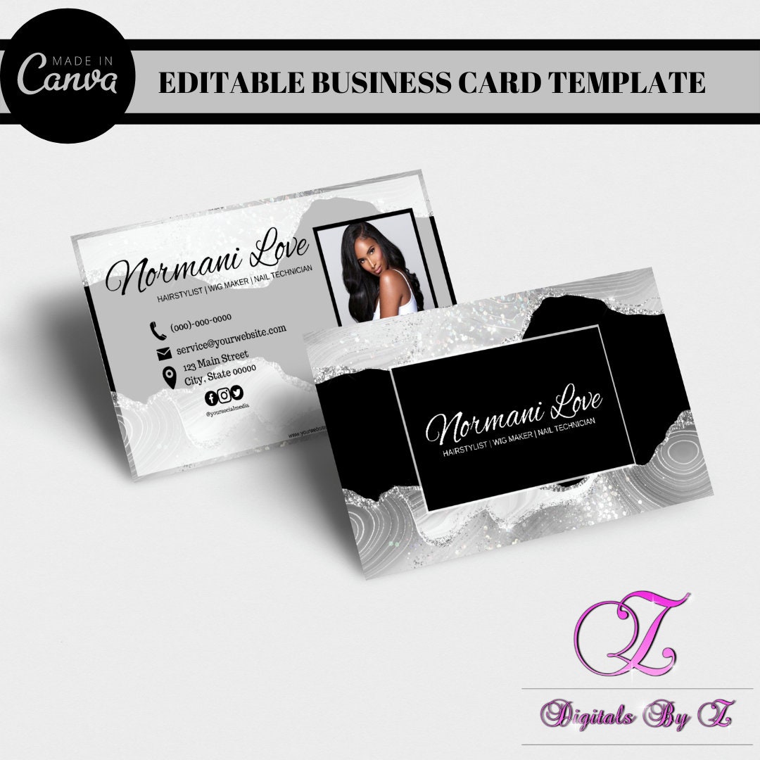 Small Business Card Feminine Business Card Editiable - Etsy