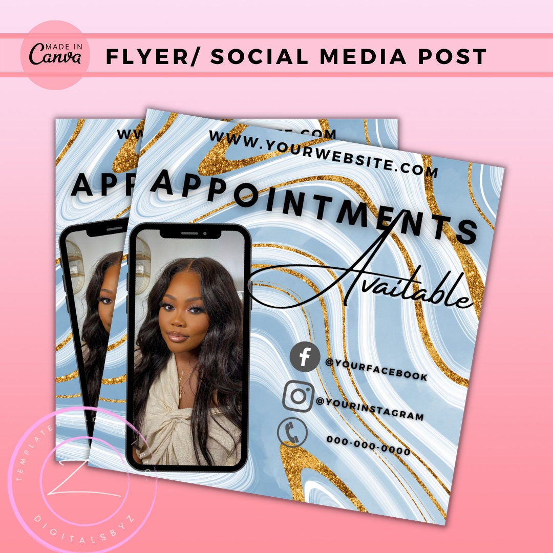 Editable Appointments Flyer, Appointments Available Flyer, Social Media ...