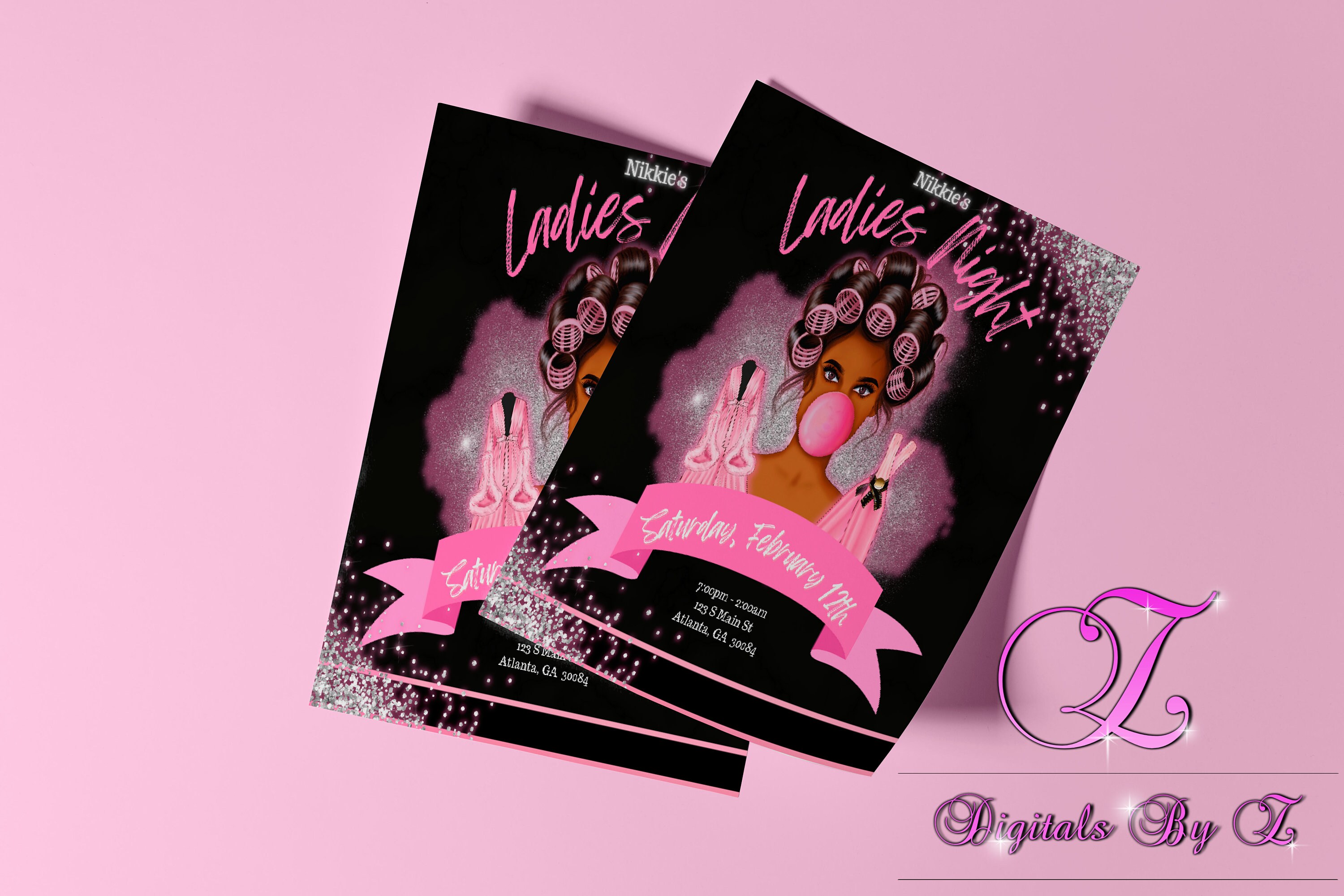 DIY Ladies Night Flyer, Ladies Night Party Flyer, Sleepover Flyer ...