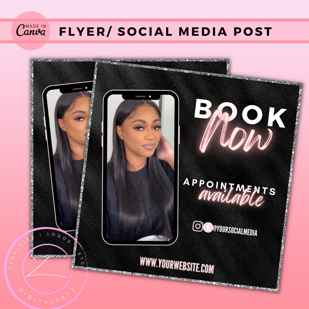 Editable Book Now Flyer, Appointments Available, Canva Template ...