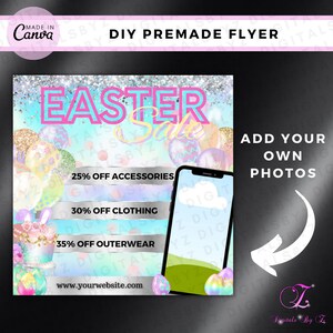 Editable Easter Sale Flyer Template, Easter Sale Cards, Instagram ...
