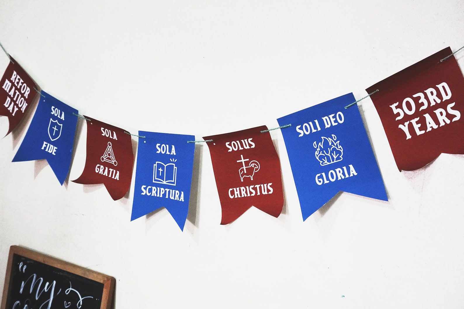 5 FIVE SOLAS Reformation Day Wall Decor Banner Flags Cake | Etsy