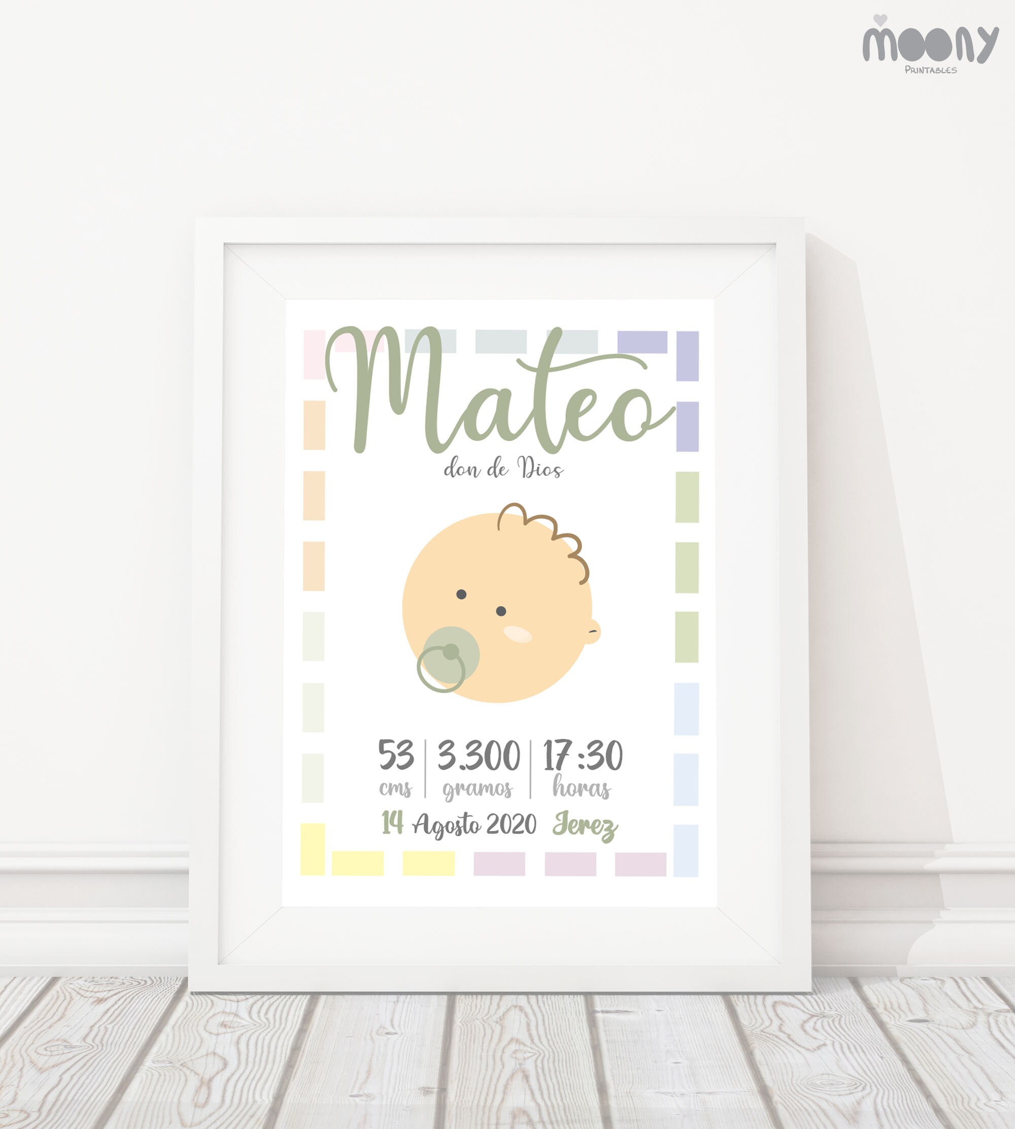 BABY Birth Data Sheet Digital Download Baby Data Chart Name - Etsy