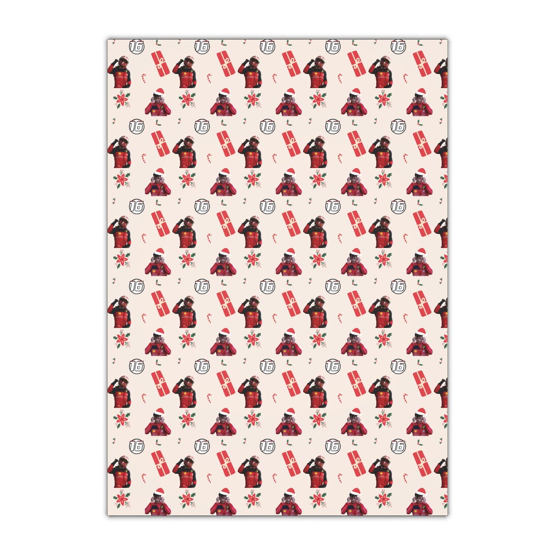 Charles Leclerc Christmas Wrapping Paper - Ferrari F1 Gift Wrap for ...
