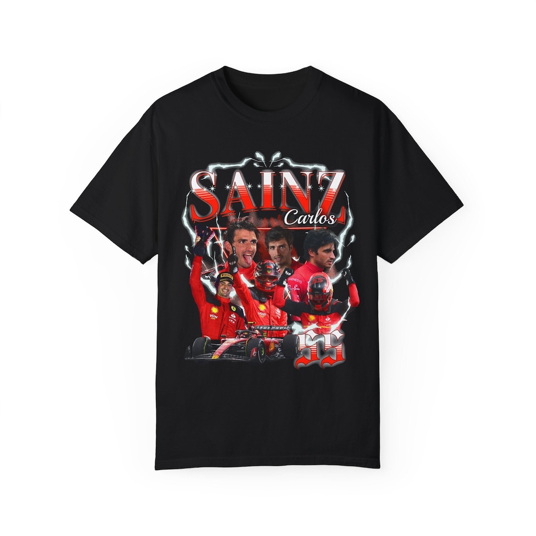 Carlos Sainz Ferrari Formula 1 Racing Tshirt, F1 2023 2024 Helmet Shirt ...