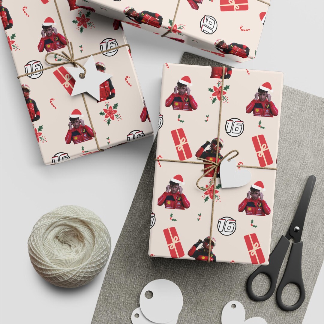 Charles Leclerc Christmas Wrapping Paper - Ferrari F1 Gift Wrap for ...