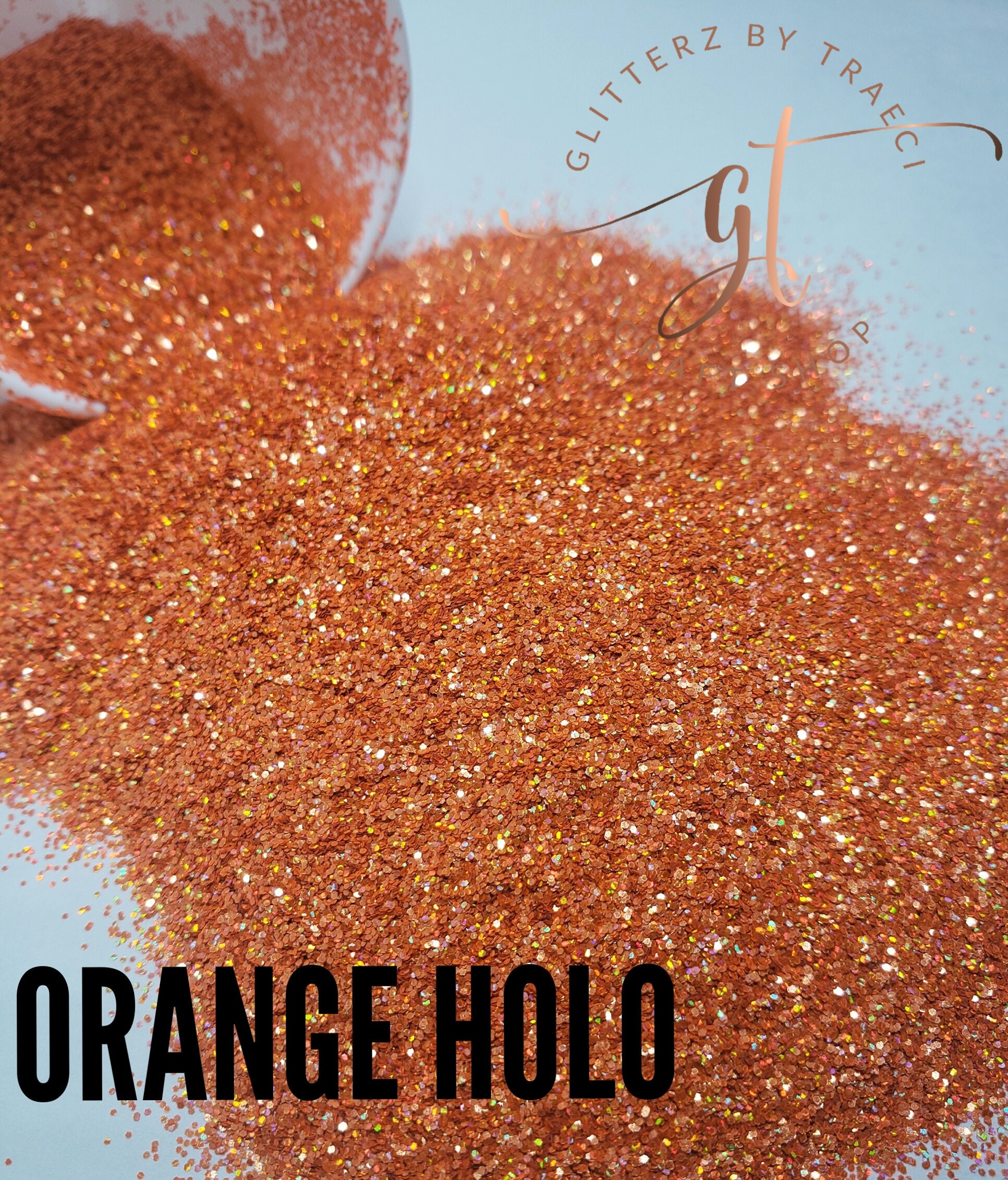 ORANGE HOLO // Fine Orange Holographic Glitter | Etsy
