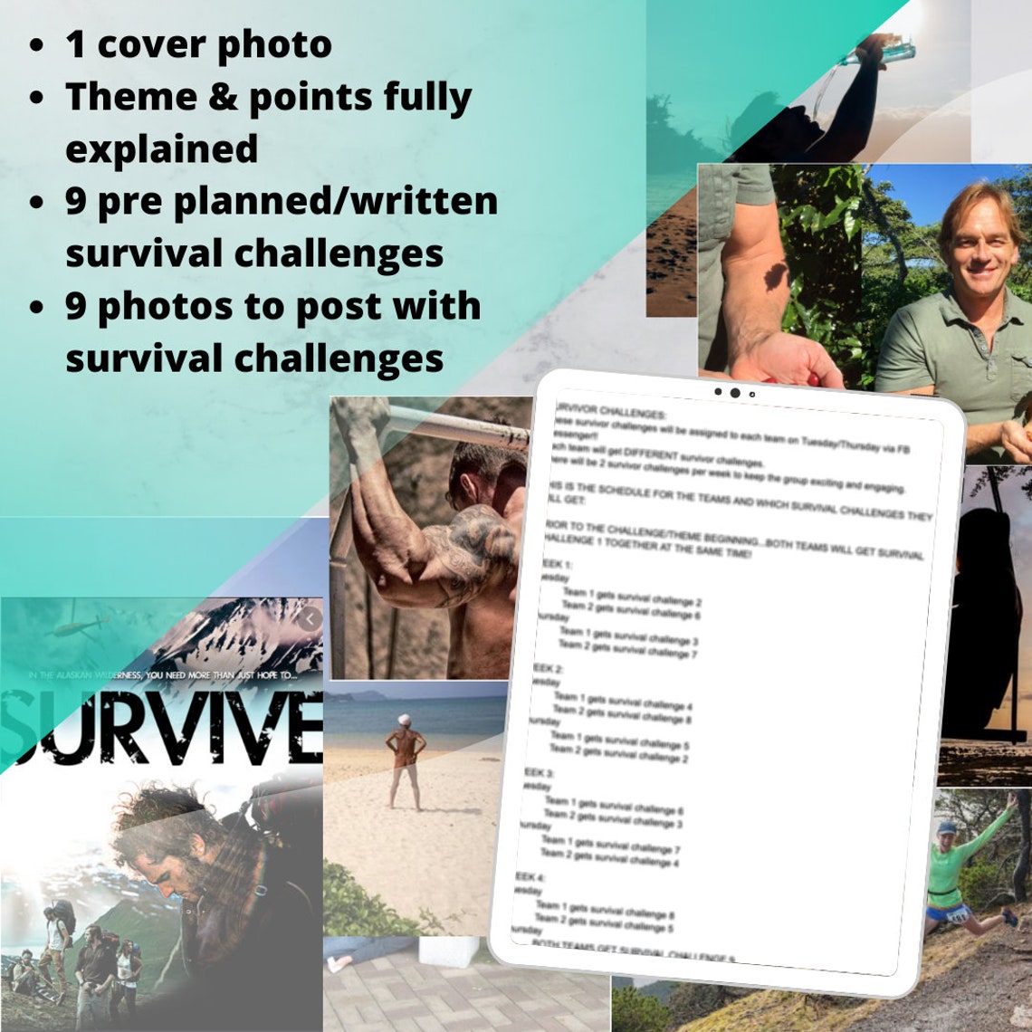 Challenge Group Survivor Game Show Guide - Etsy