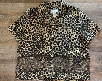 Cheetah Blouse - Etsy