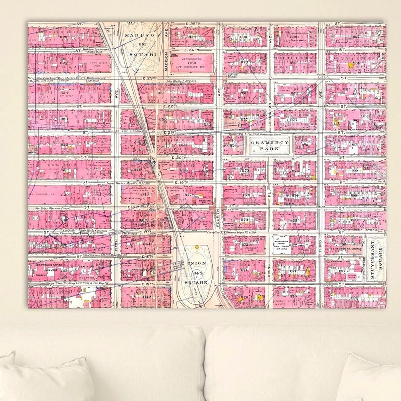 Manhattan Map - Etsy