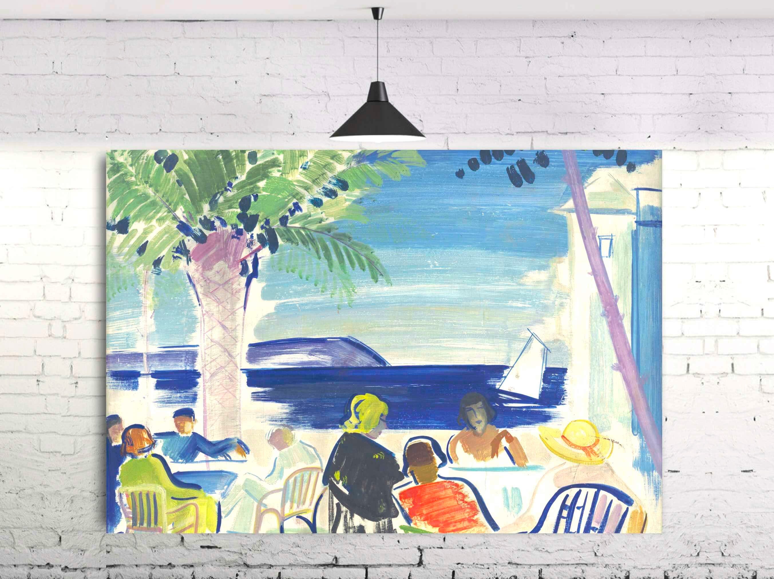 French Riviera Wall Art, Southern France, French Café Painting ...