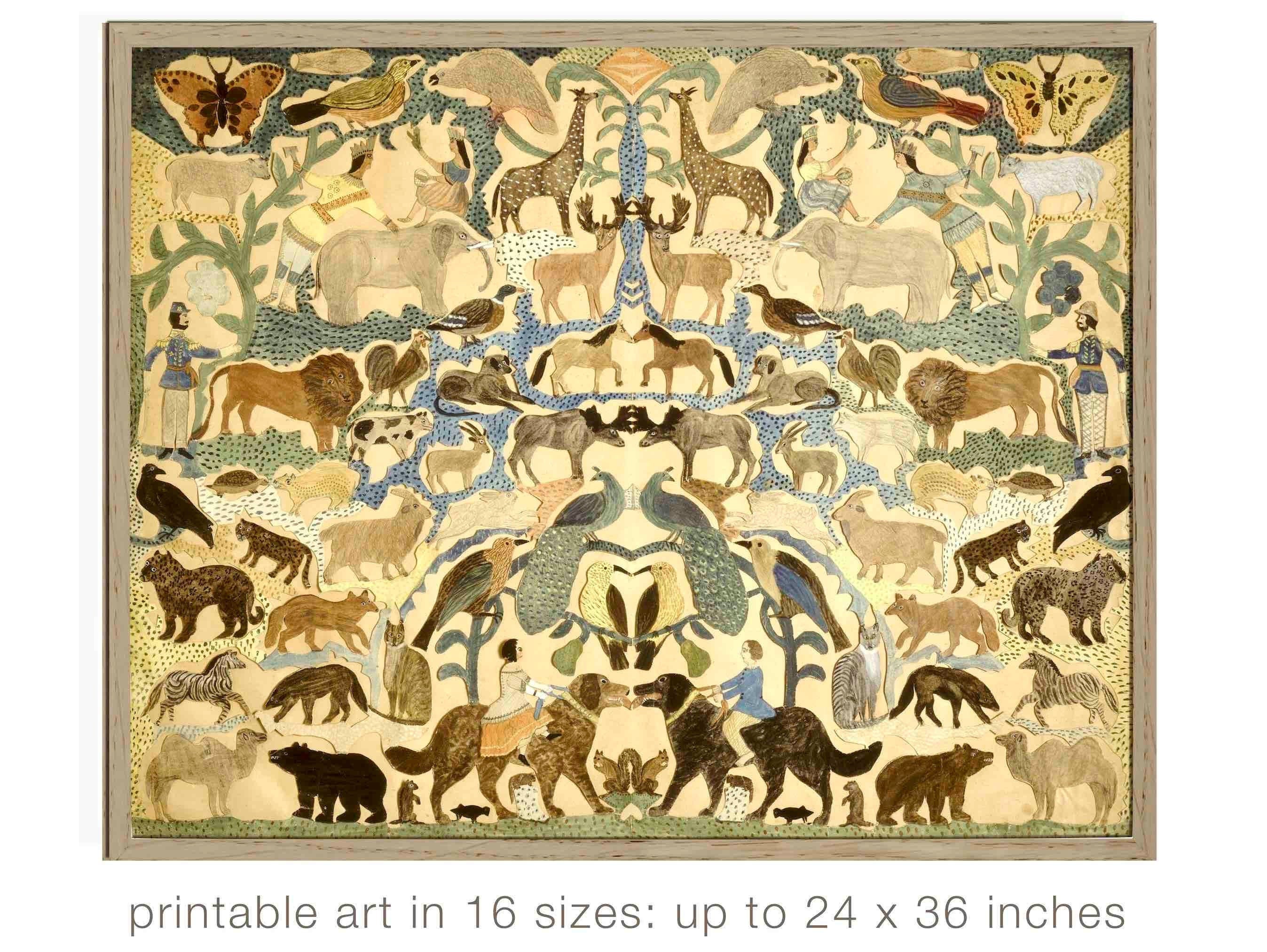 ANTIQUE PAPER-CUT | Printable Primitive Antique American Wall Art ...