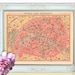 Vintage Pink Paris Map Print: Antique Metro Art (digital Download ...