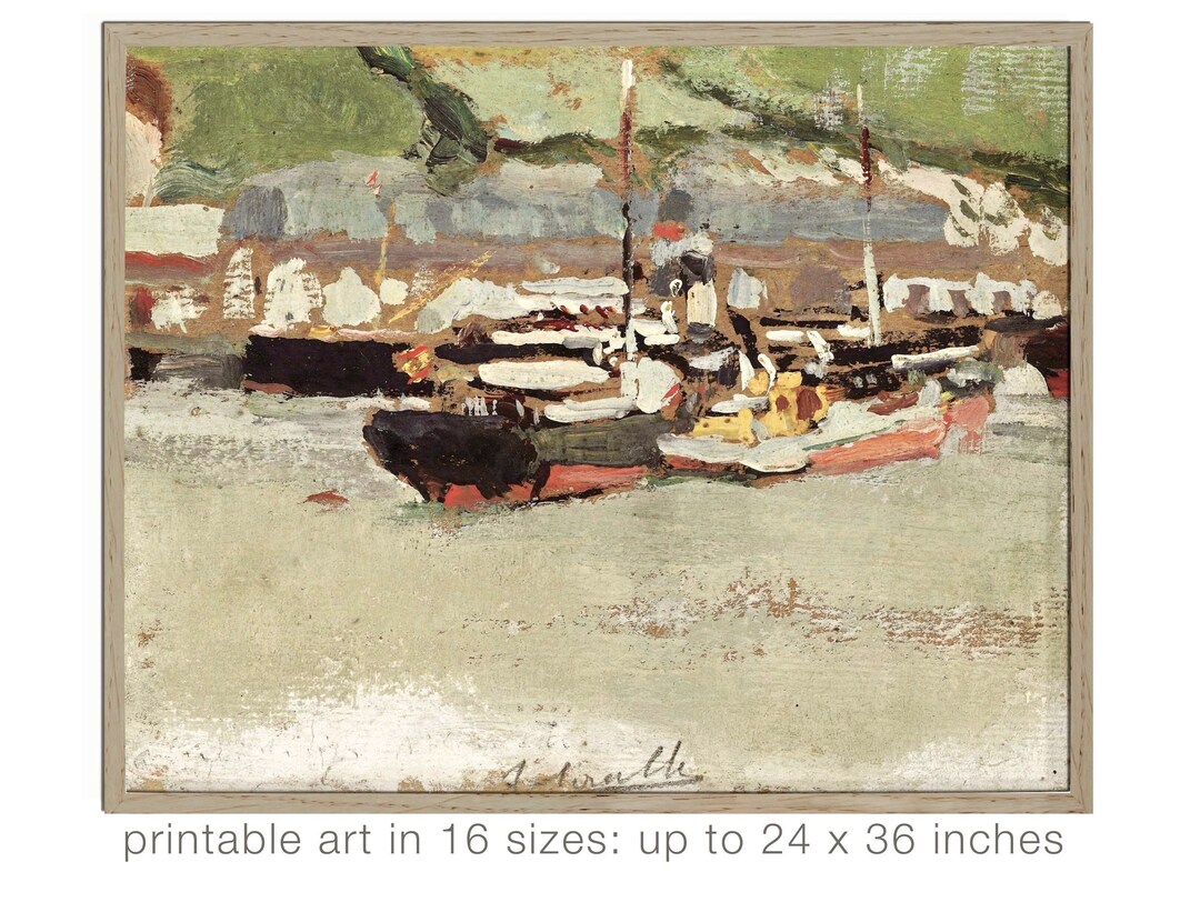 HARBOUR PAINTING | Printable | Vintage Seascape | Sorolla Prints ...