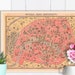 Vintage Pink Paris Map Print: Antique Metro Art (digital Download ...