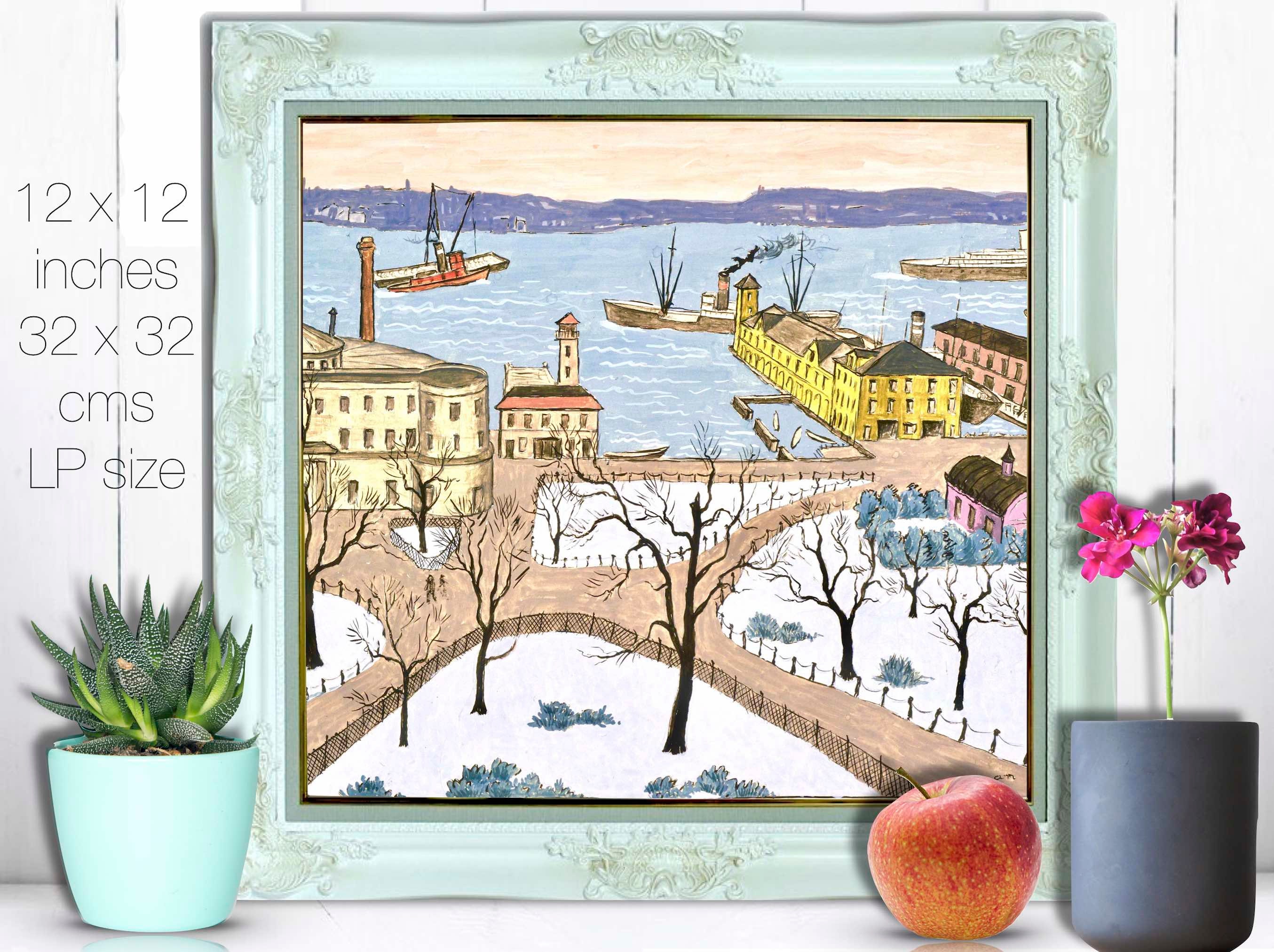 Battery Park, the Battery Vintage New York Gouache Painting 1925, Lower ...