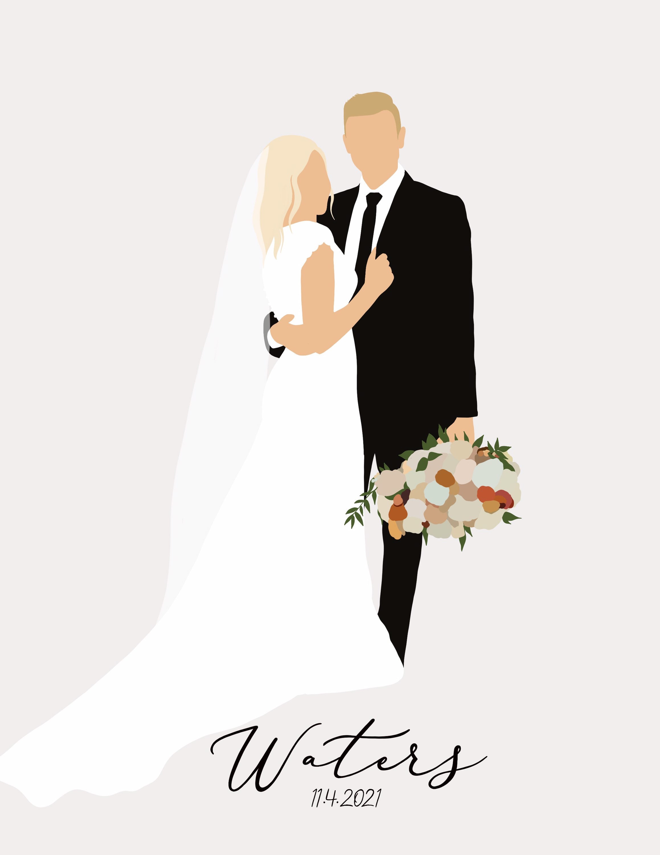 Digital Faceless Portrait - Etsy