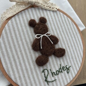 Teddy Bear Needle Felted Embroidery Hoop - Etsy