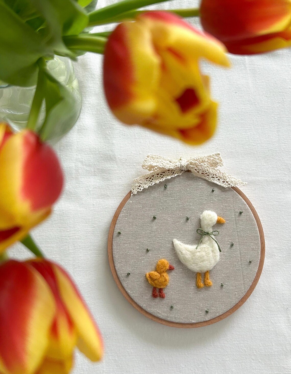 Mama Duck and Baby Needle Felted Embroidery Hoop - Etsy