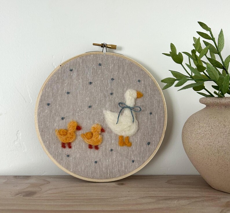Mama Duck and Baby Needle Felted Embroidery Hoop - Etsy