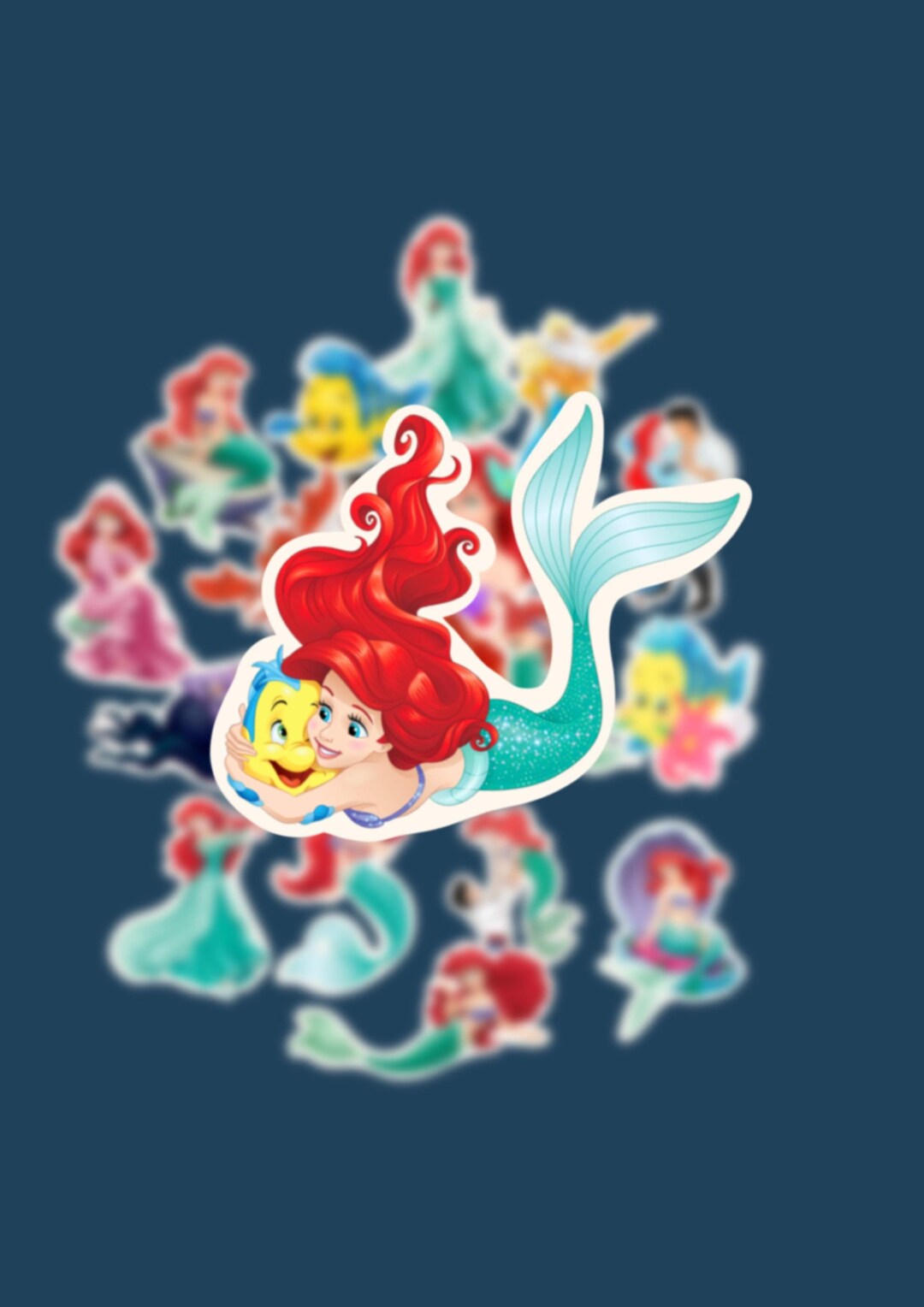 Pack of 20 Ariel the Little Mermaid Stickers, Waterproof and Adorable ...