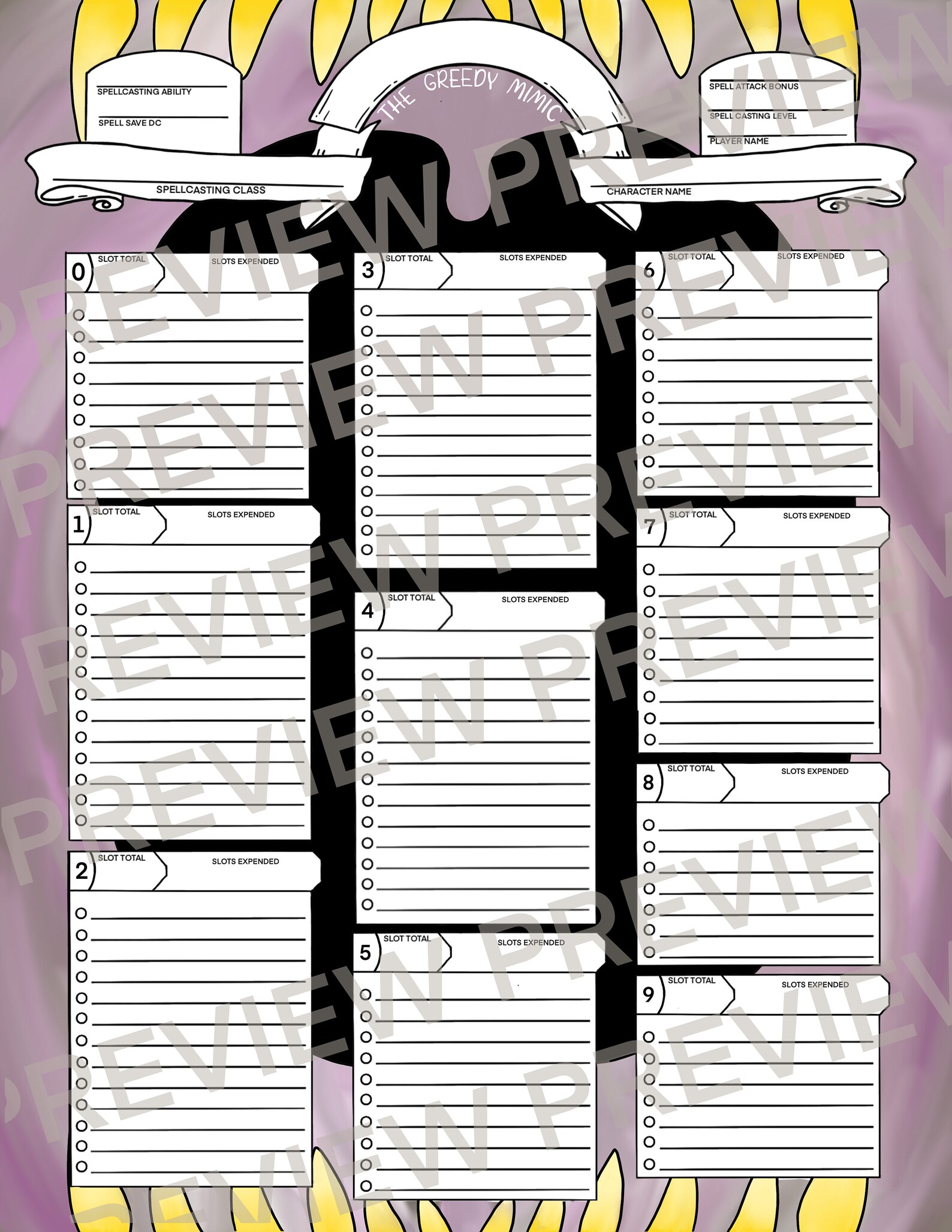 Mimic Mouth Character Sheet dnd5e | Etsy India