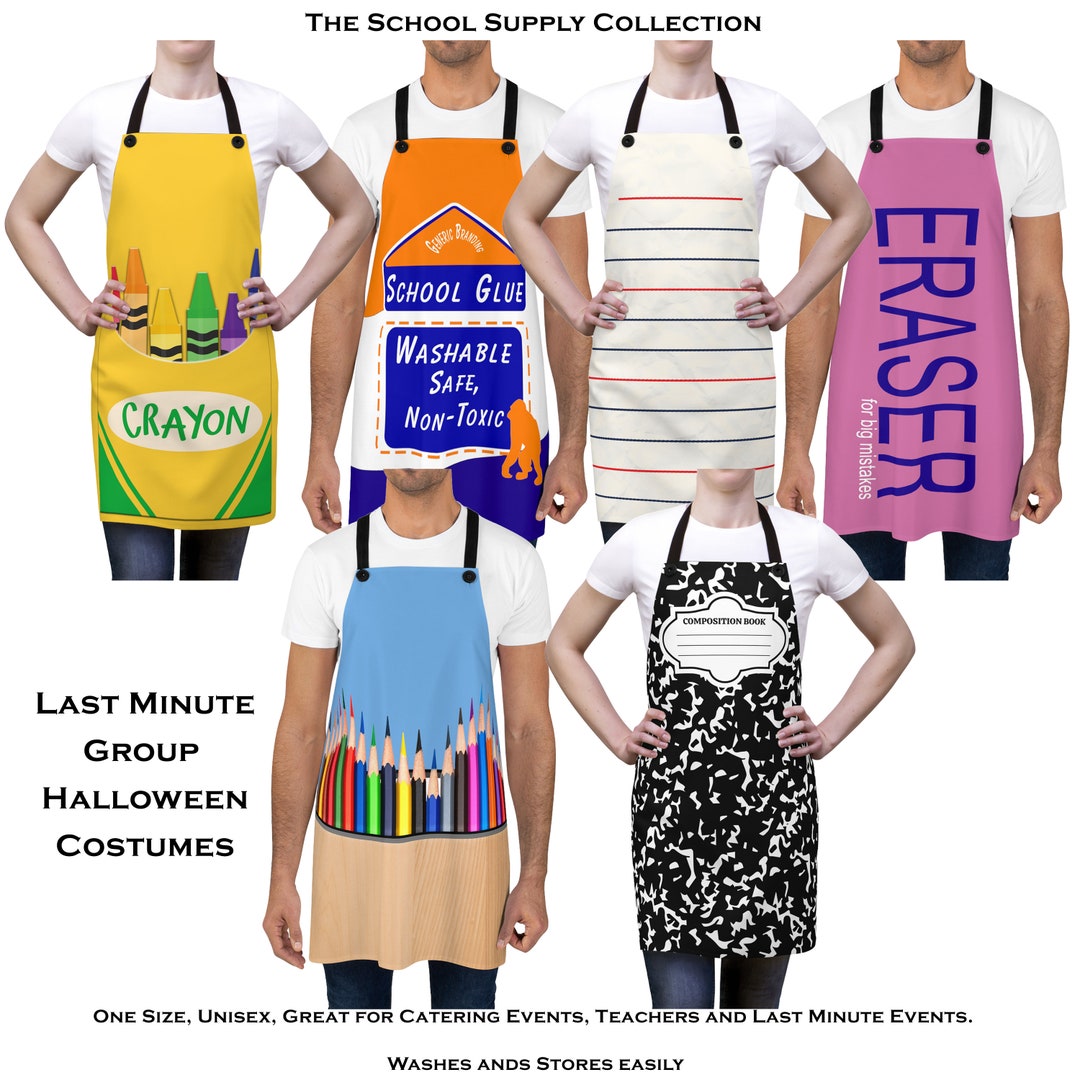 Aprons With School Supply Theme | Comfortable, on and off Costumes for ...