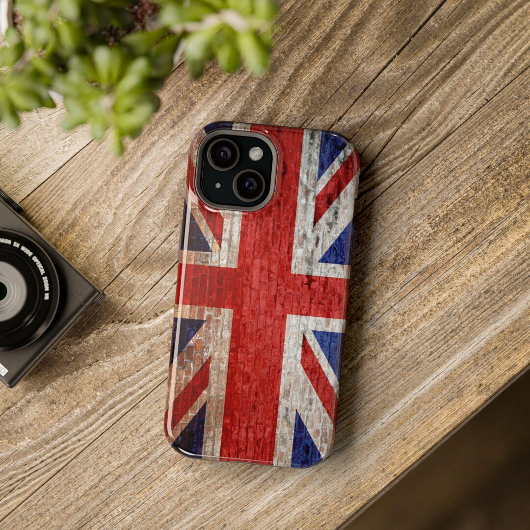 Retro UK Flag Graffiti Art Apple Magsafe iPhone Case Tough Magnetic ...
