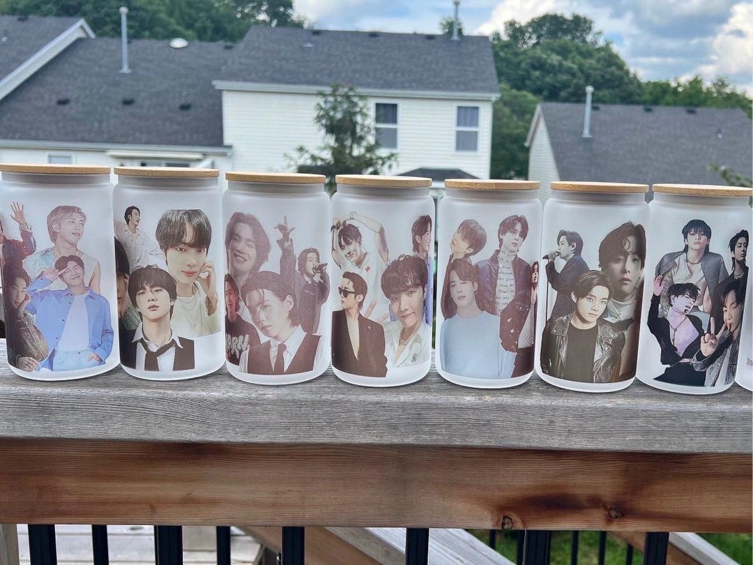 SALE! BTS Members Themed Glass Can Tumbler - Etsy