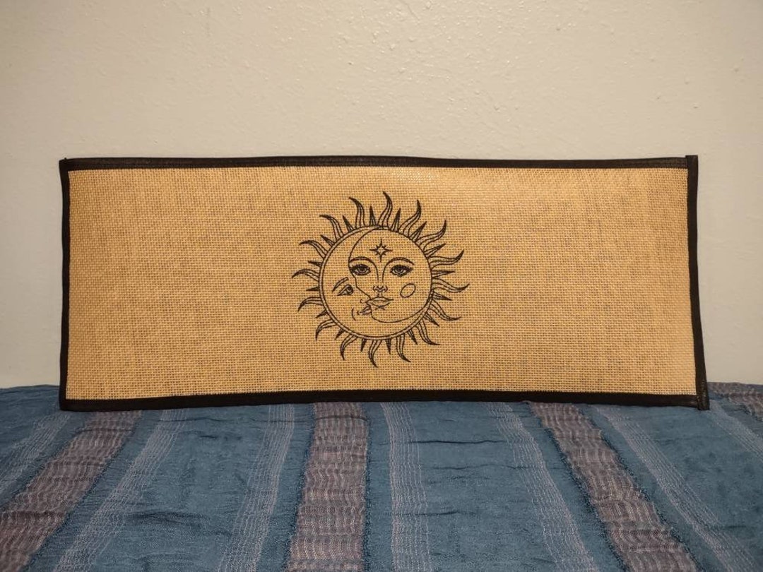 Altar Cloth / Table Runner Whimsical Sun and Moon Laminated Burlap 24 X ...