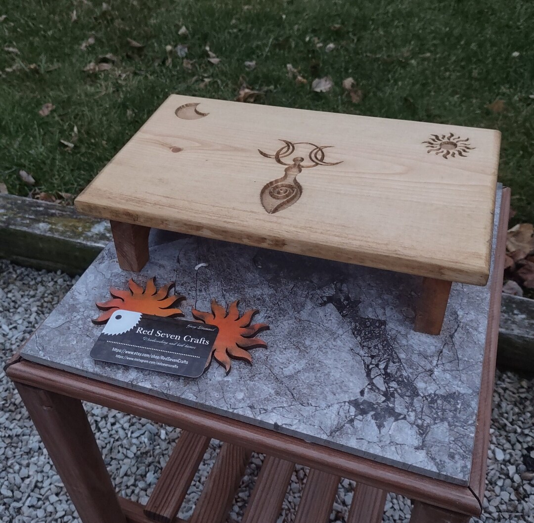 Engraved Goddess With Sun and Moon Altar Shelf Spiritual Meditation ...