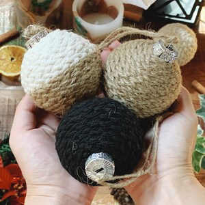 Macrame Ball Christmas Ornaments / Cotton Jute Sphere Ornaments - Etsy