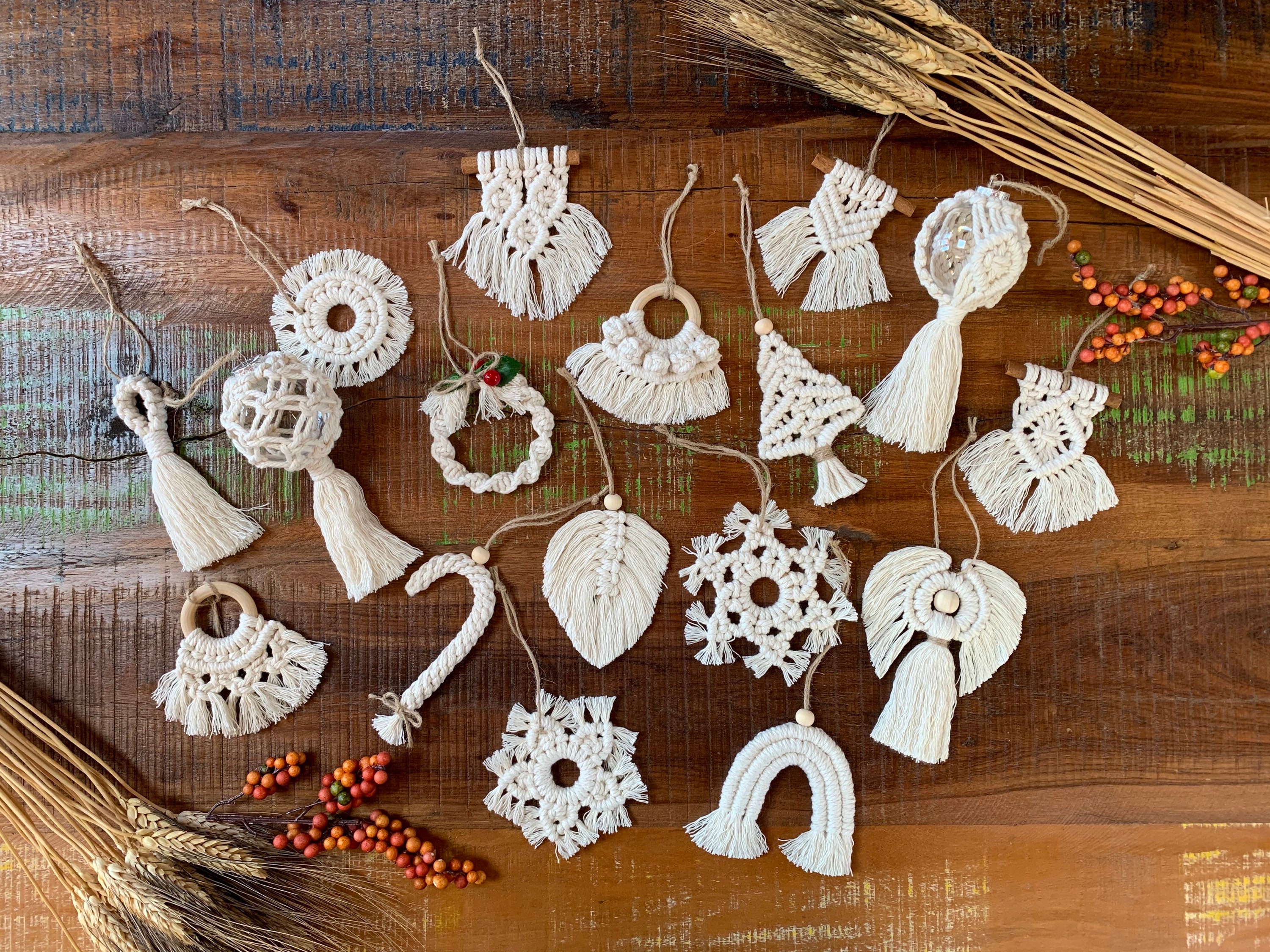 Macrame Christmas ornaments | Etsy