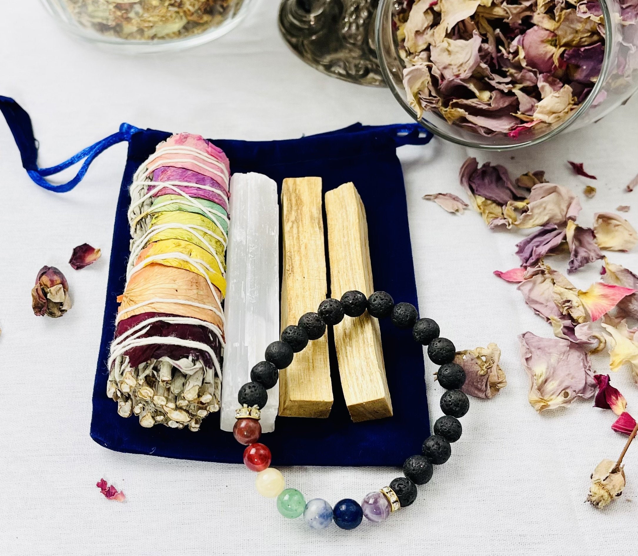 7 Chakra Energy Balancing Collection Selenite Sage Reiki - Etsy