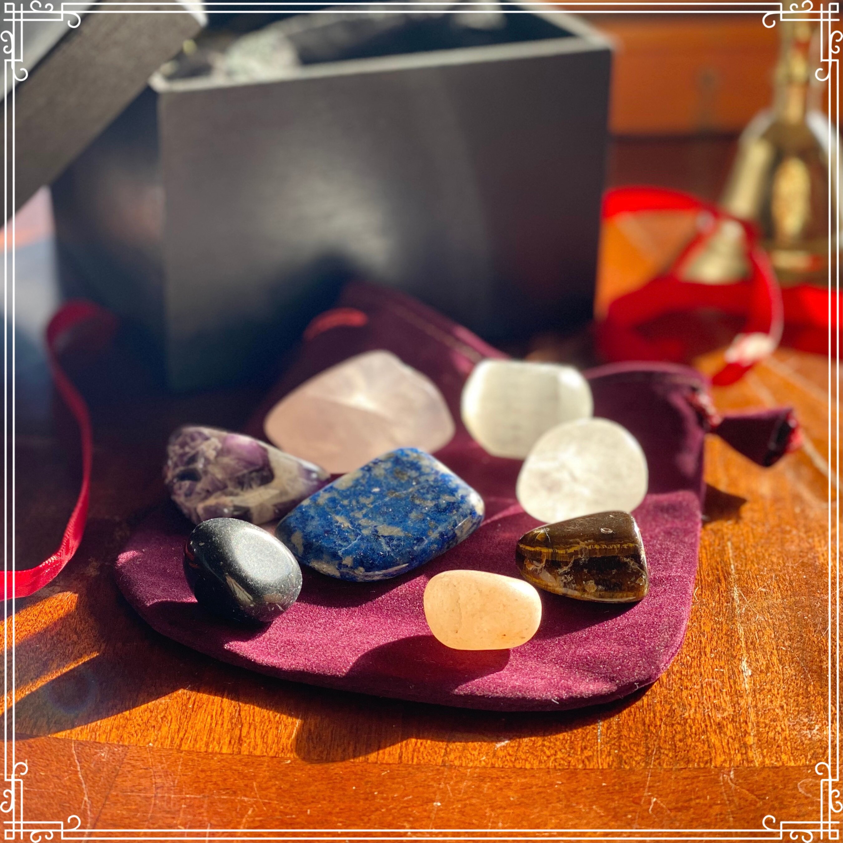 Crystal Gift Set Starter Kit Tumbled Stone Wooden - Etsy