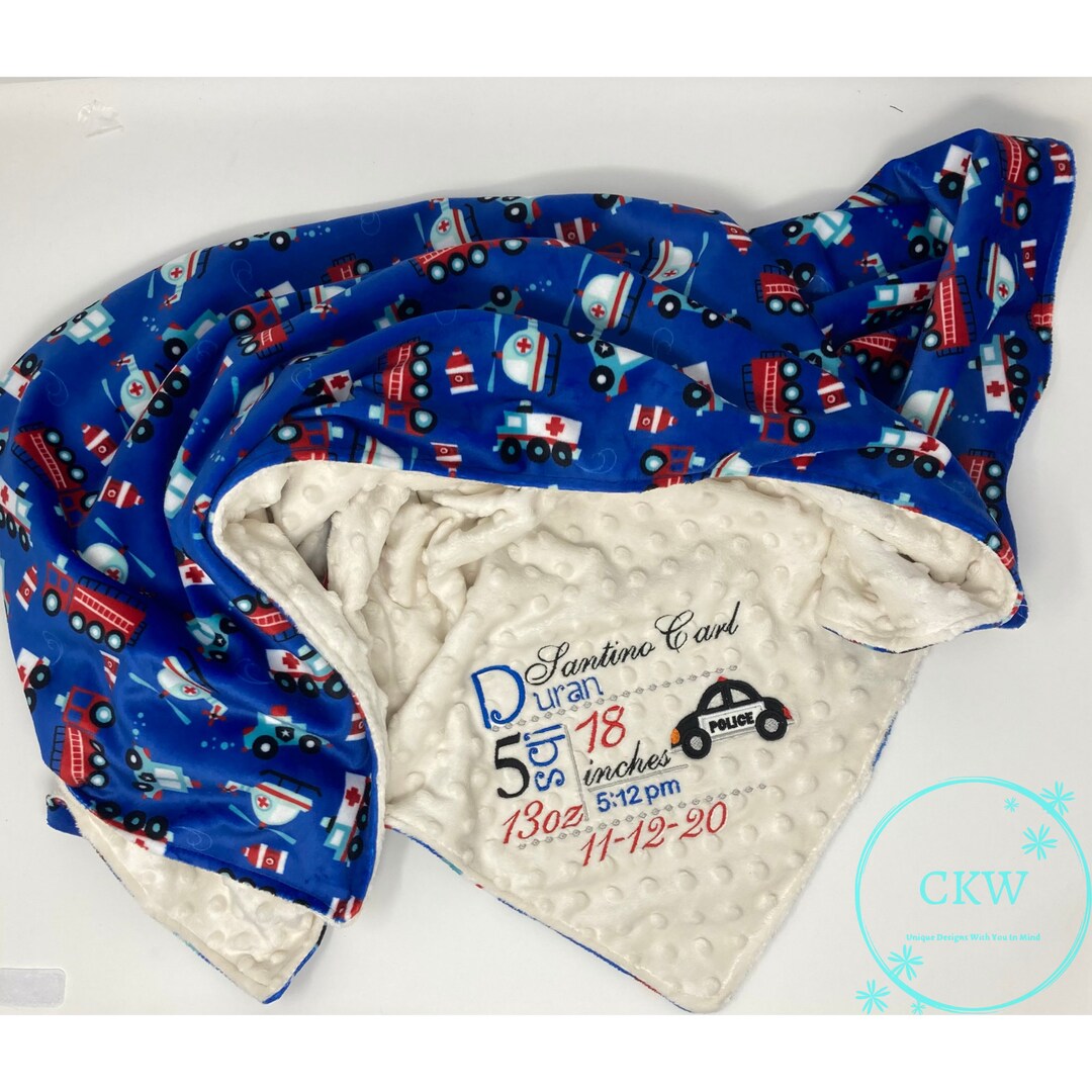 Personalized Police Officer Baby Blanket Embroidered Police - Etsy