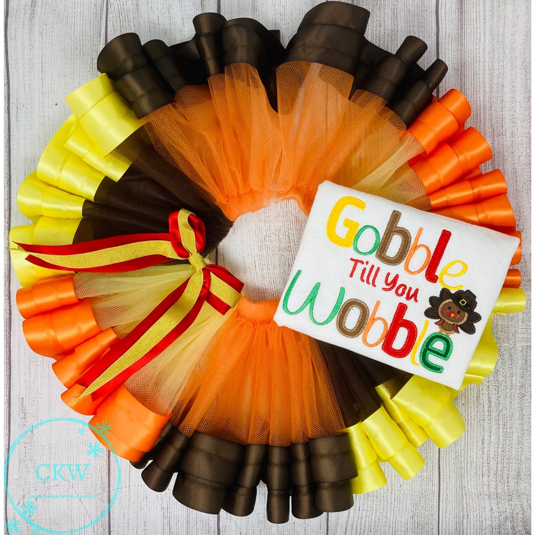 Gobble Till You Wobble Thanksgiving Shirt, Embroidered Thanksgiving ...